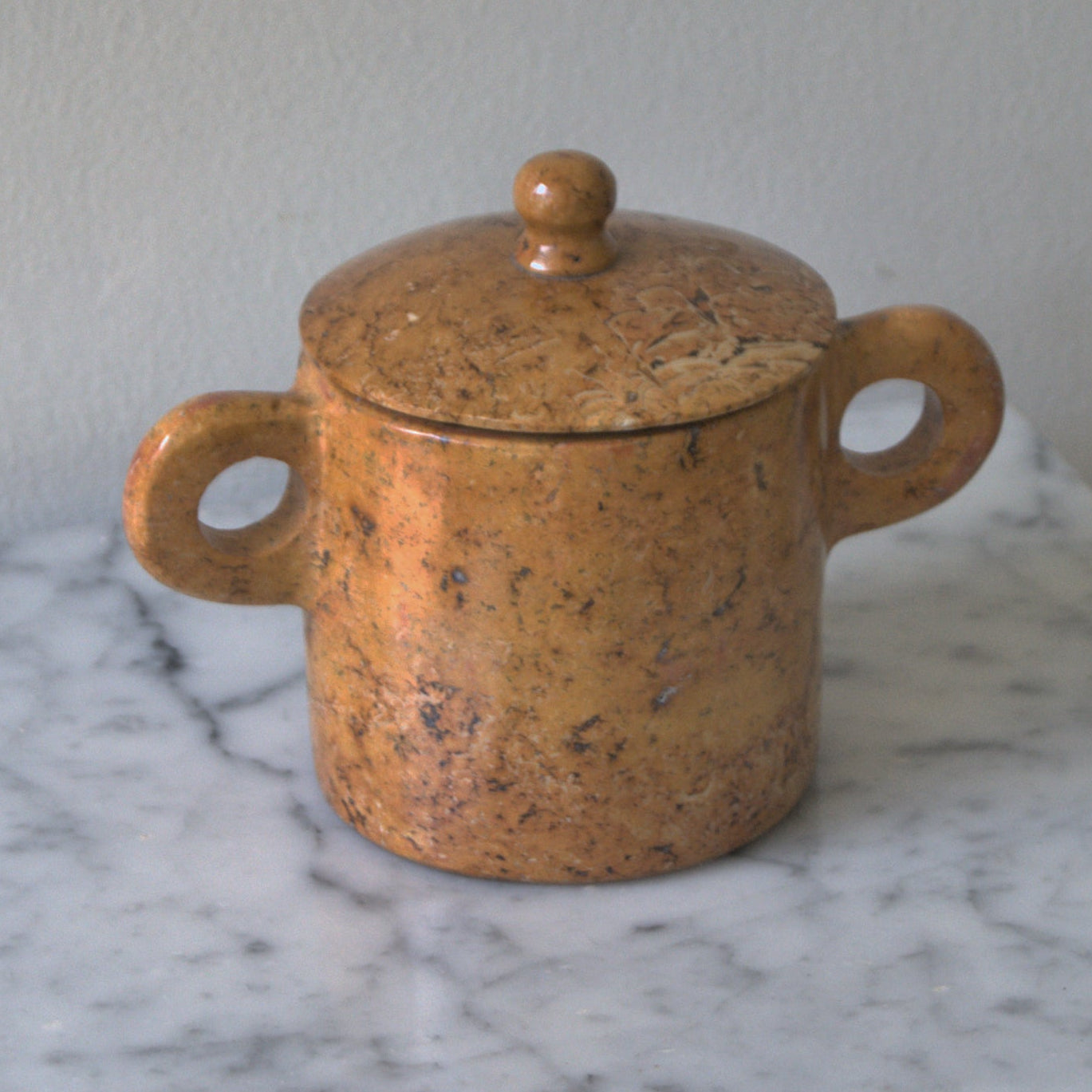Red Travertine Sugar Pot – CAPA Stone Design
